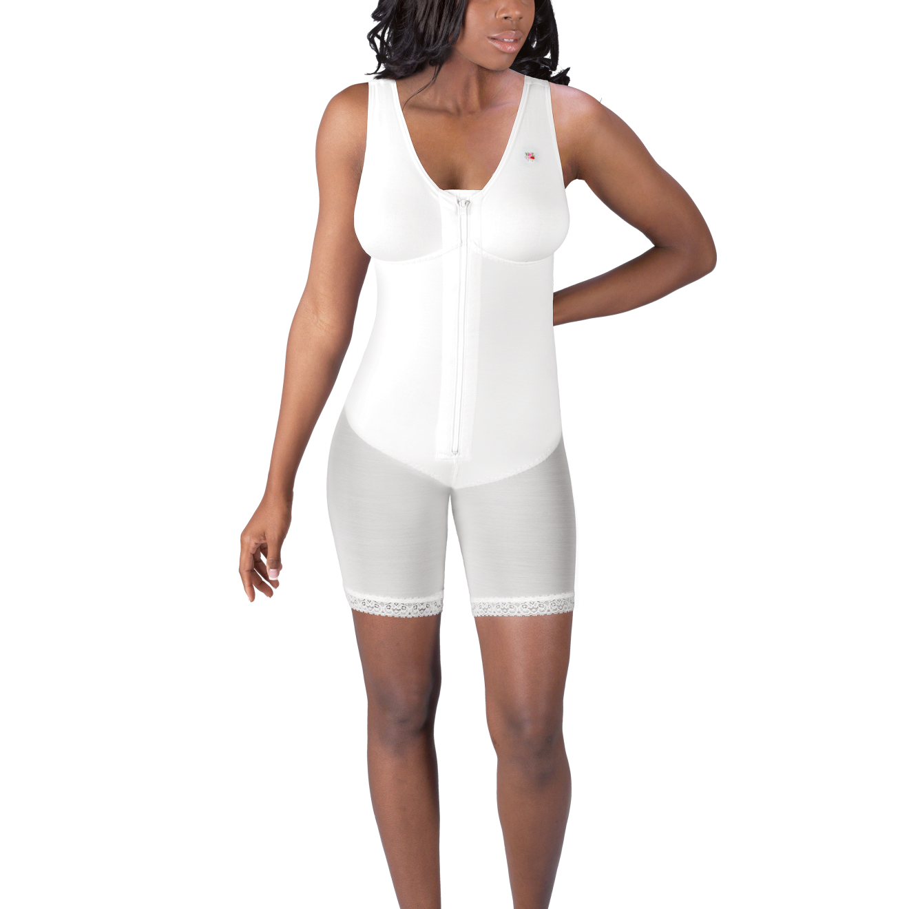 Zippered Mid-Thigh Molded Buttocks High-Back Girdle with Bra - Design ...