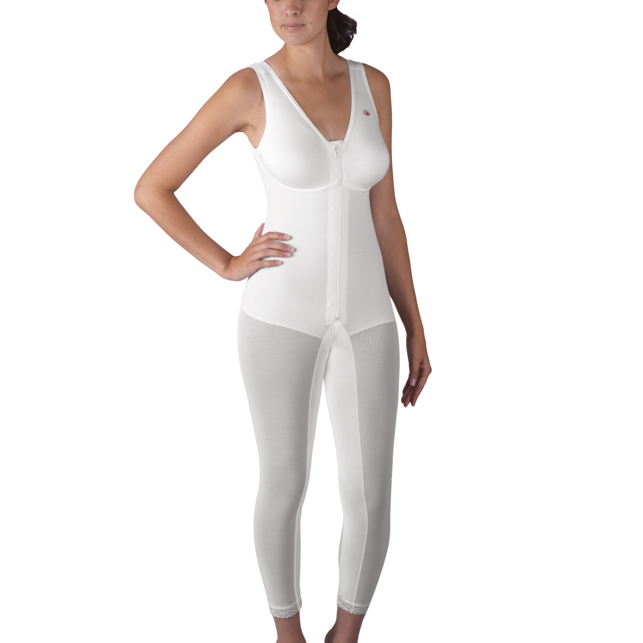 Zippered Below-Knee Molded Buttocks High-Back Girdle with Bra - Design ...